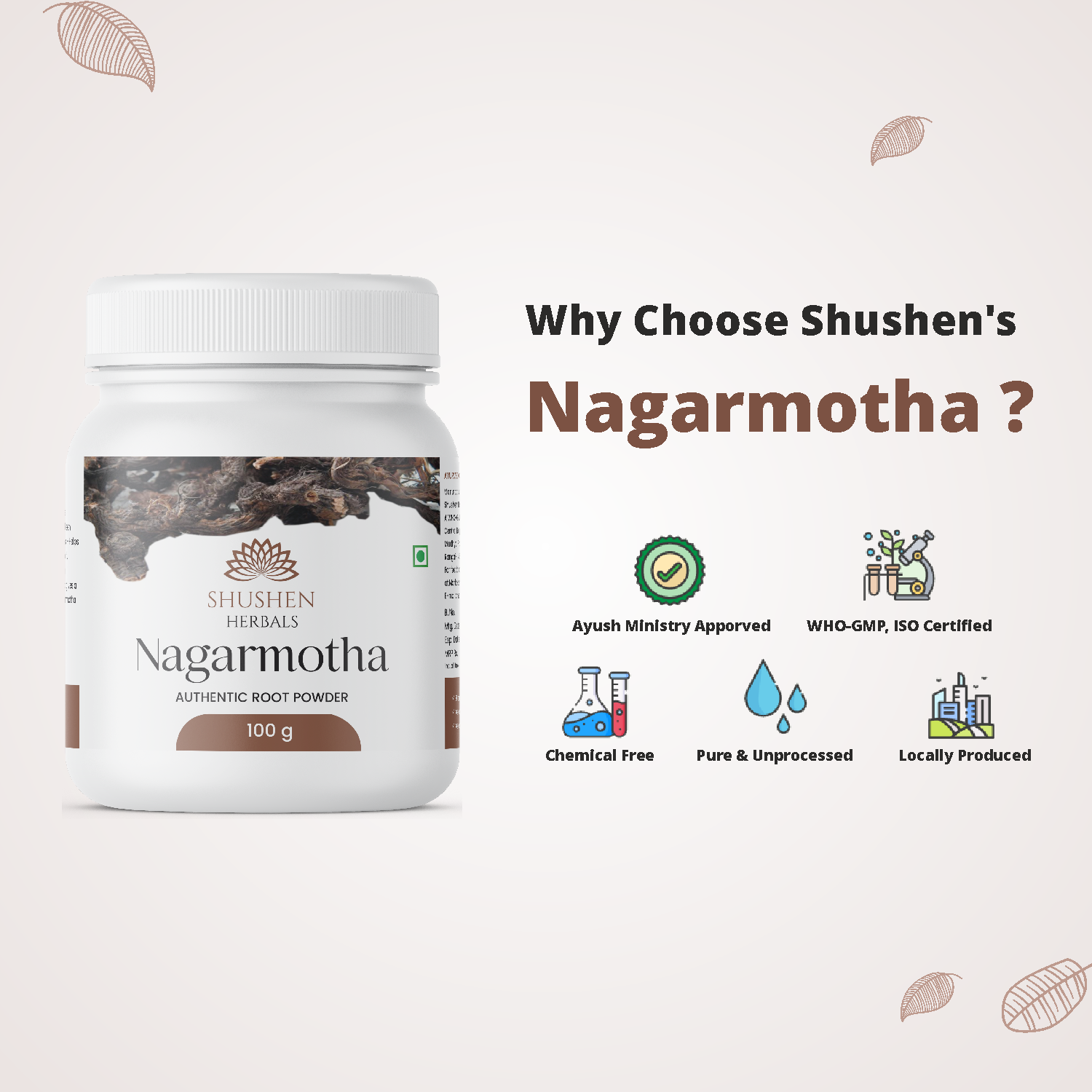 Nagarmotha Ayurvedic Powder | Shushen Herbal Authentic Ayurvedic Churna ...