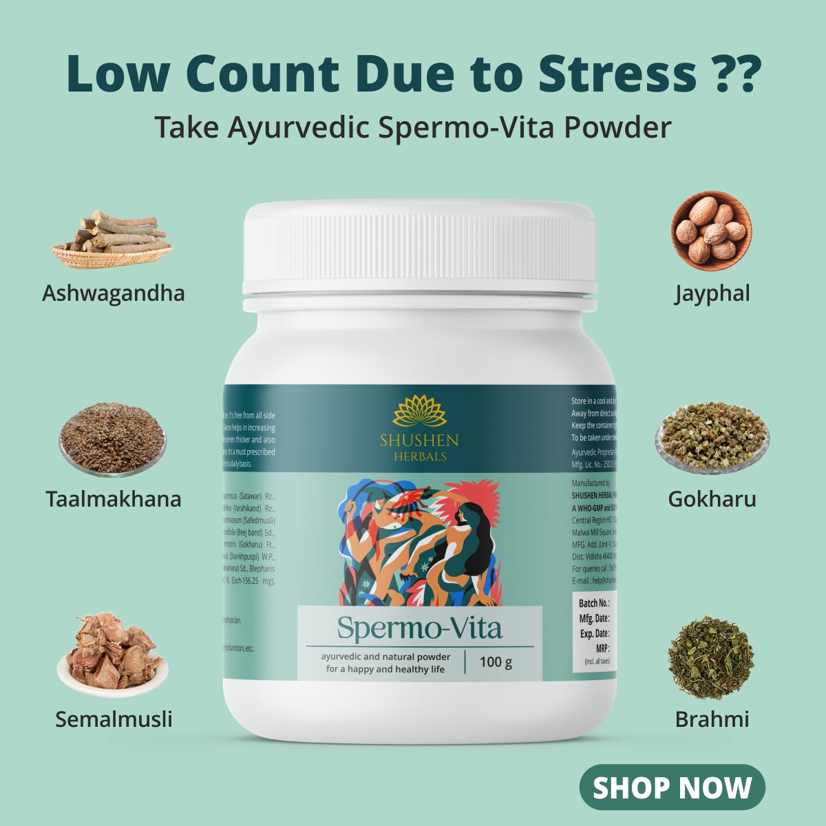 Spermo-Vita Powder | Ayurvedic Sperm Booster For Better Men's Health ...